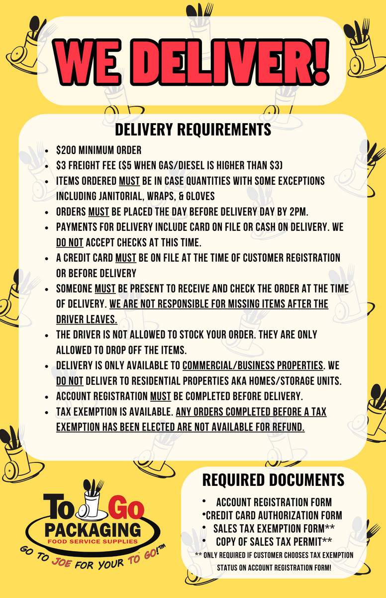 We Deliver! – To Go Packaging