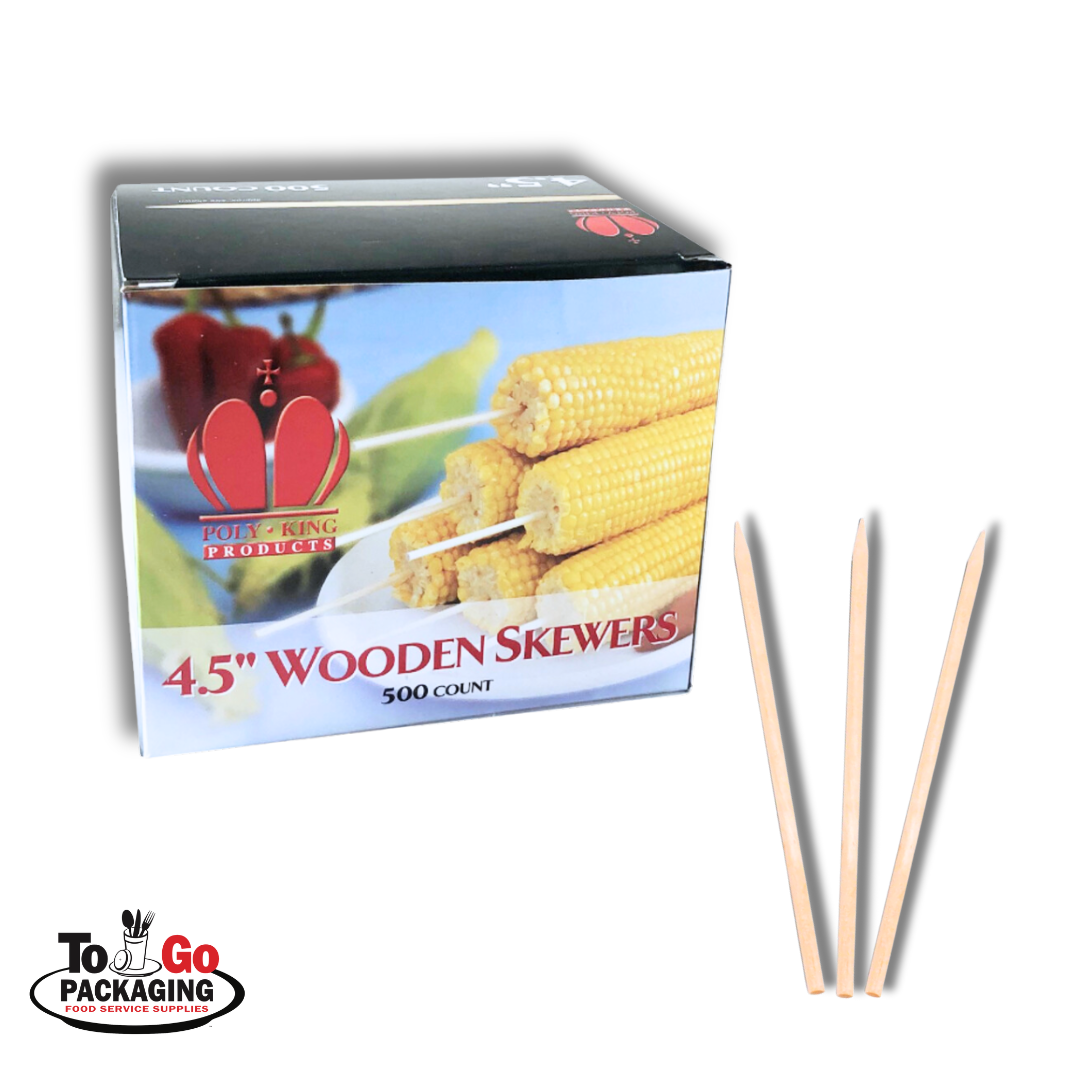 4.5" x 3/16" Wooden Skewers – To Go Packaging