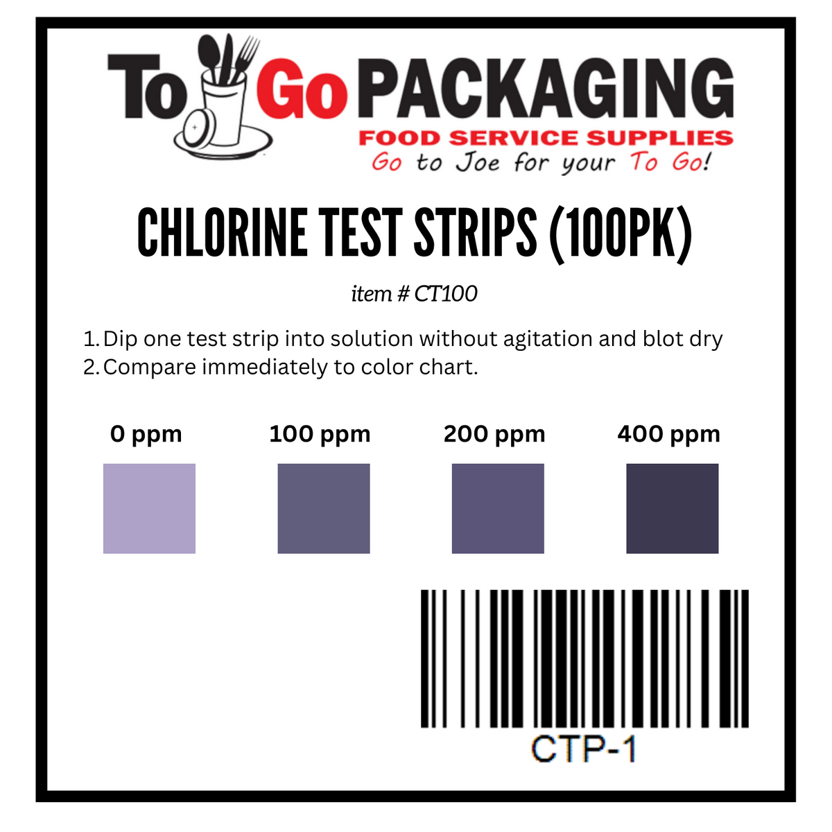 Chlorine Test Paper Strips 100 Ct. – To Go Packaging