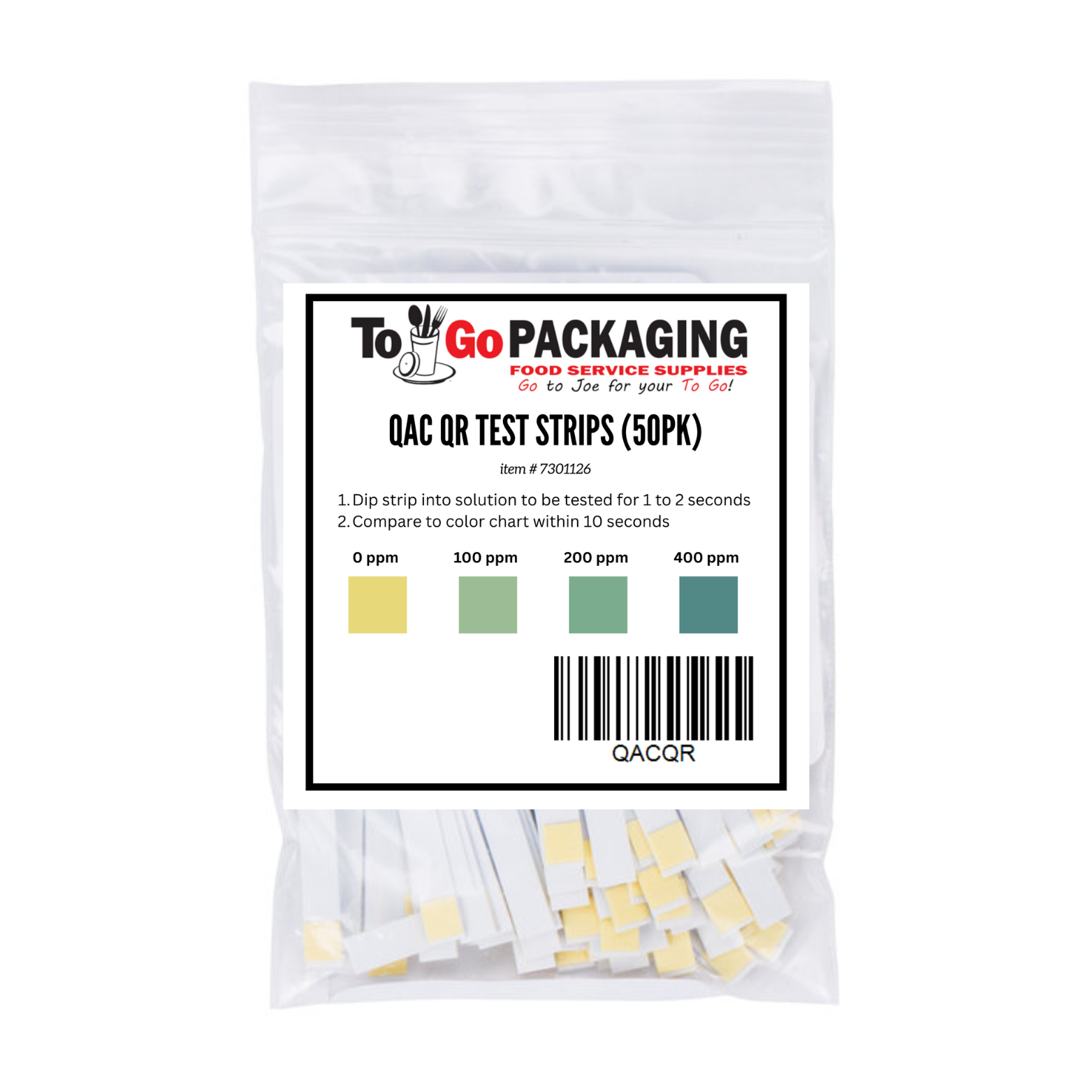 QAC QR Test Strips 50 Ct. – To Go Packaging