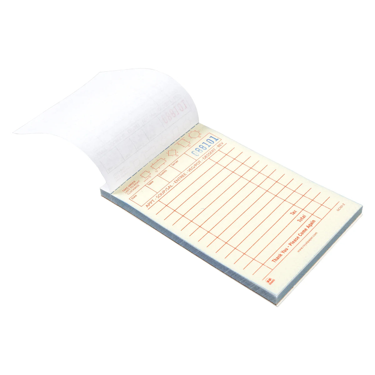 GC101-2 - 2 Part Carbonless Guest Check – To Go Packaging