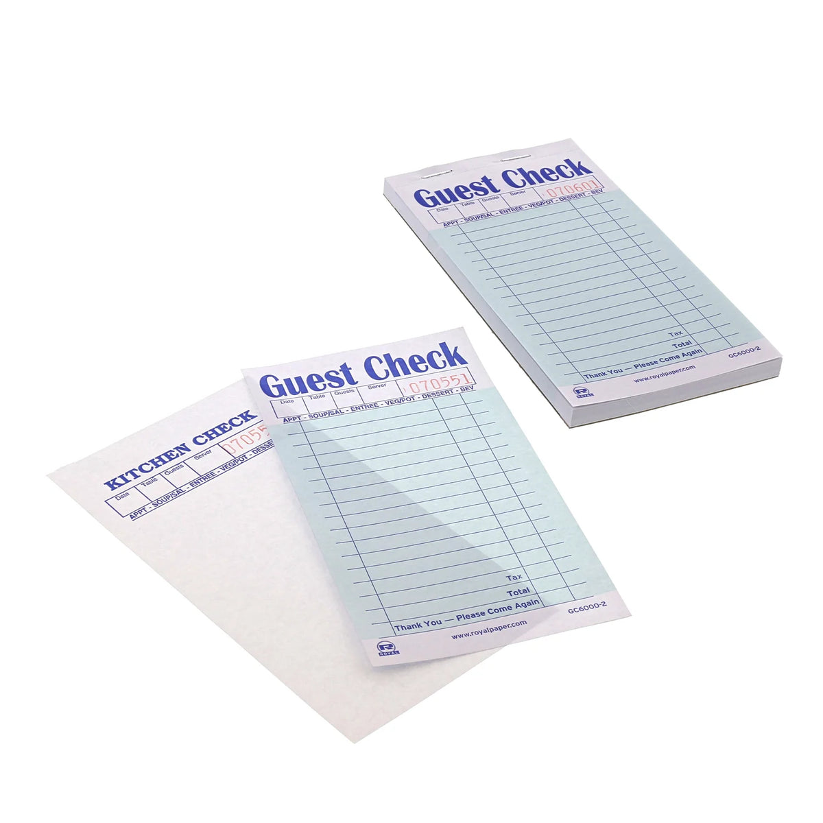 GC6000-2 - 2 Part Green Guest Check – To Go Packaging